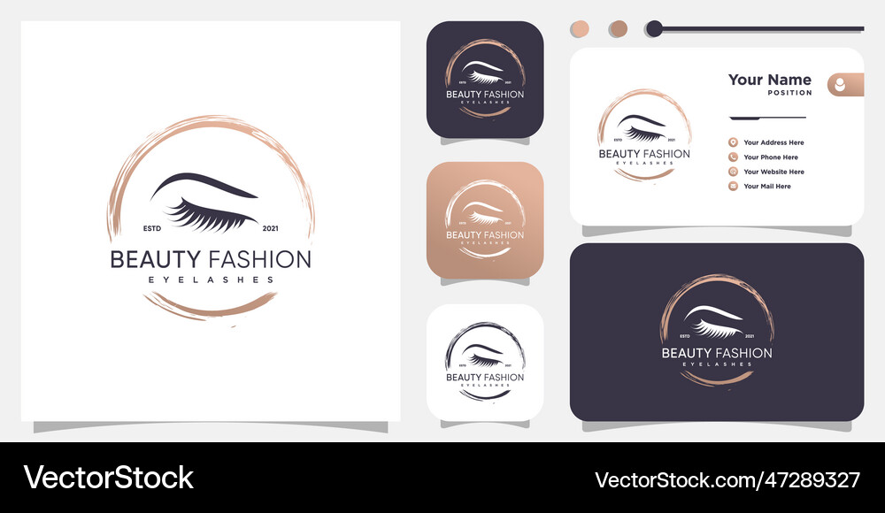 Eye lashes logo design with creative modern Vector Image