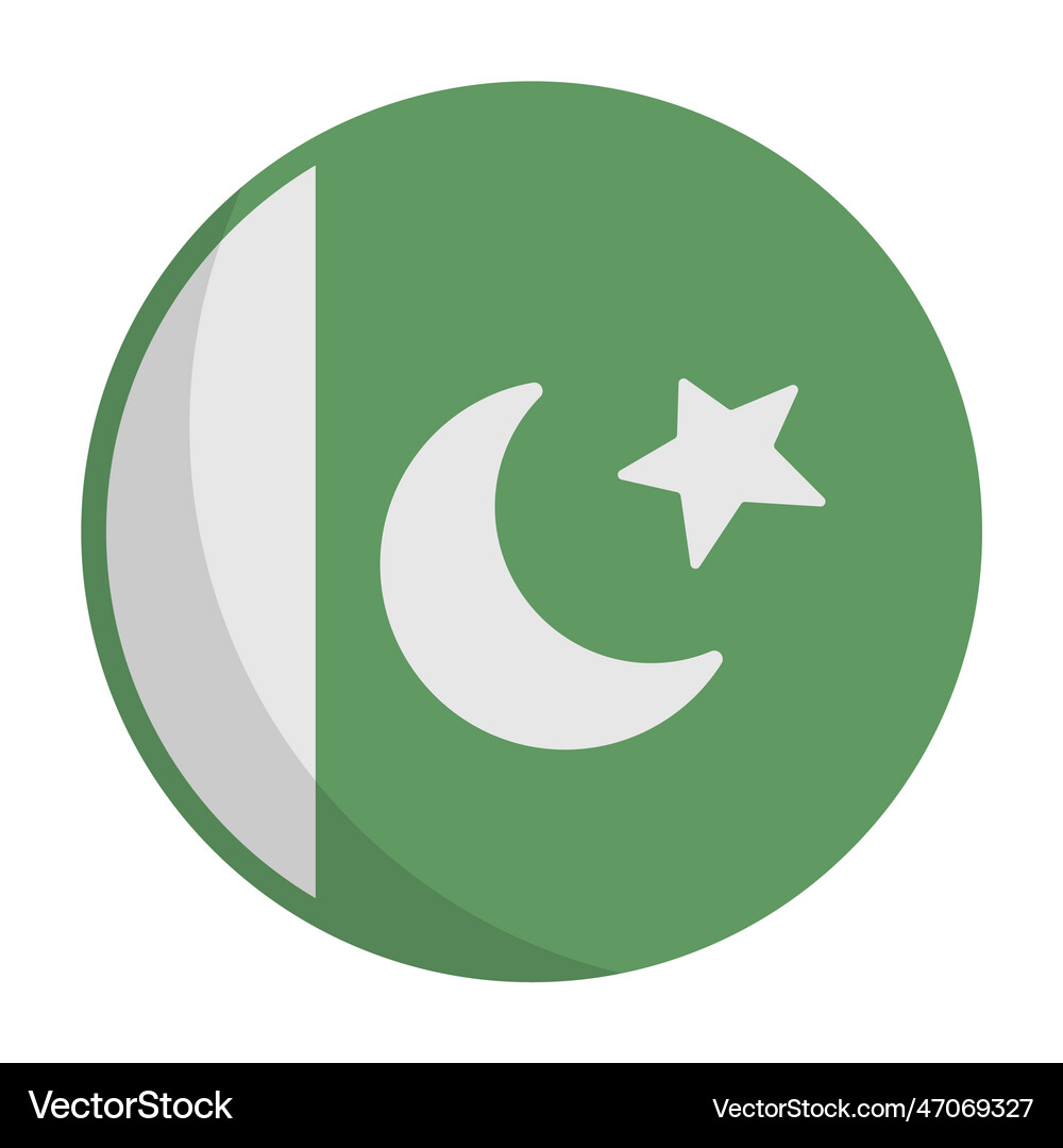 Flat design round pakistani flag or pakistan Vector Image