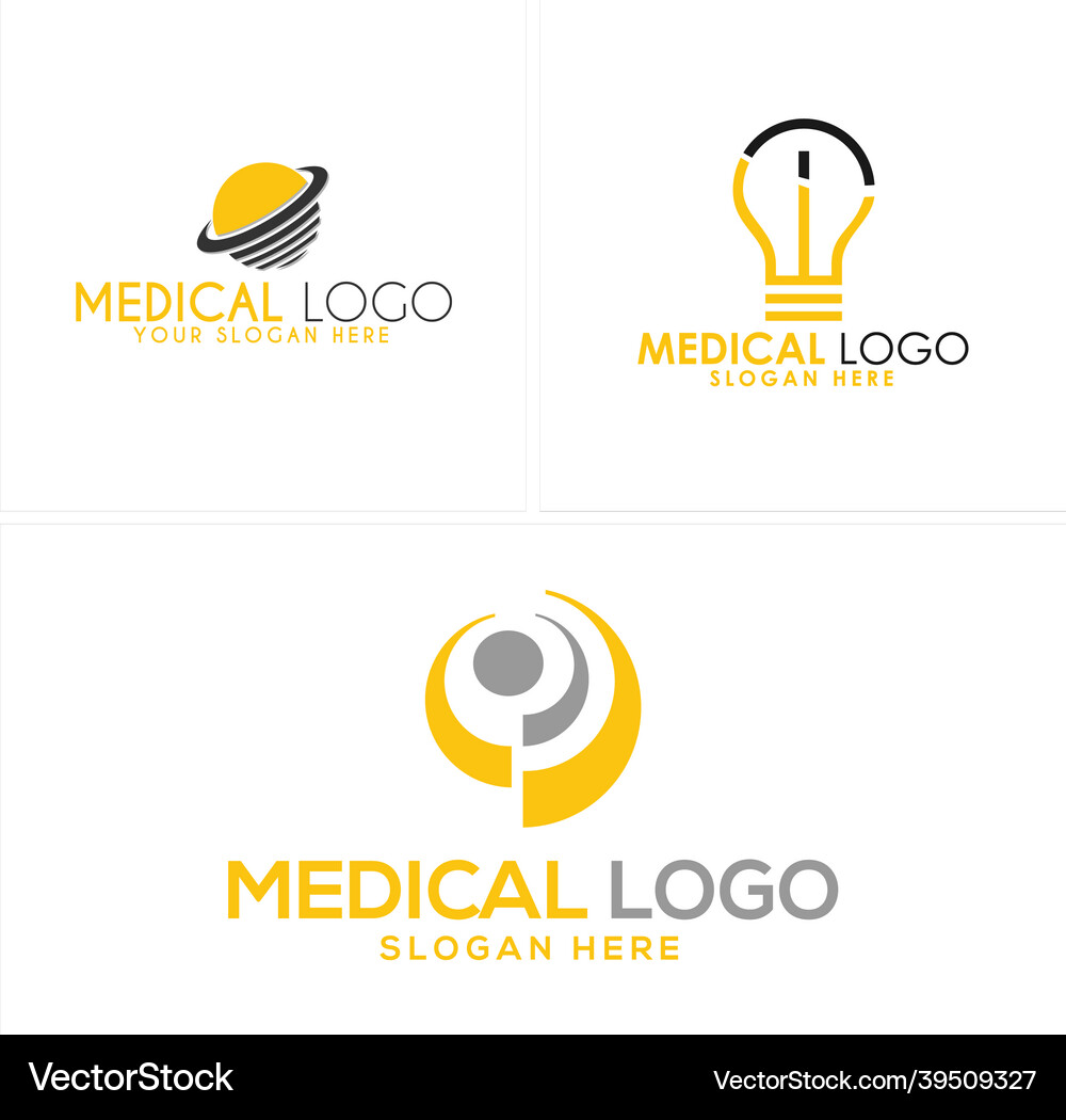 Medical physicists light global logo design Vector Image