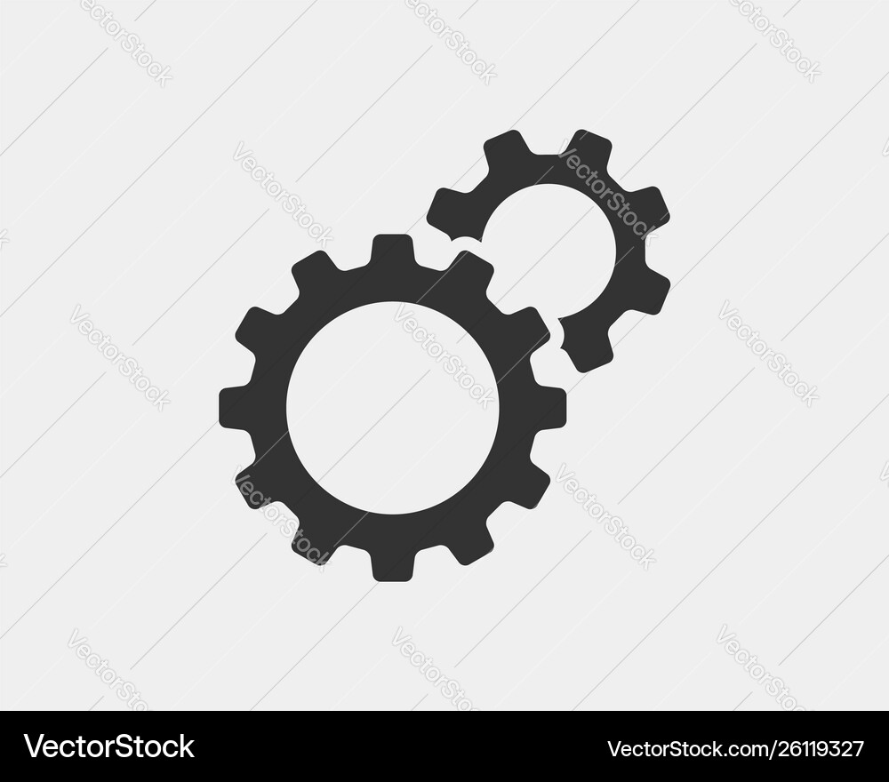 Metal gears and cogs gear icon flat design Vector Image
