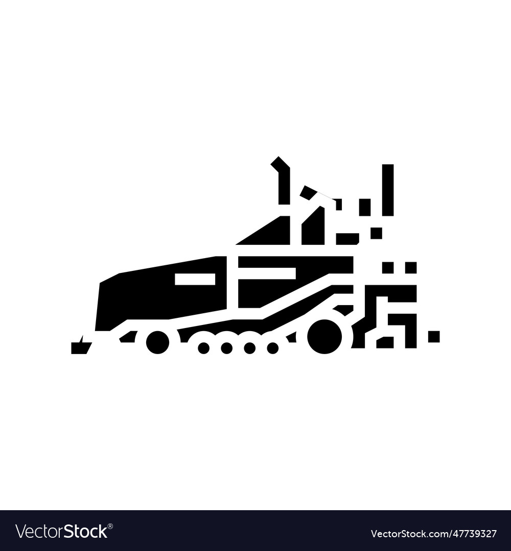 Paving machine civil engineer glyph icon Vector Image