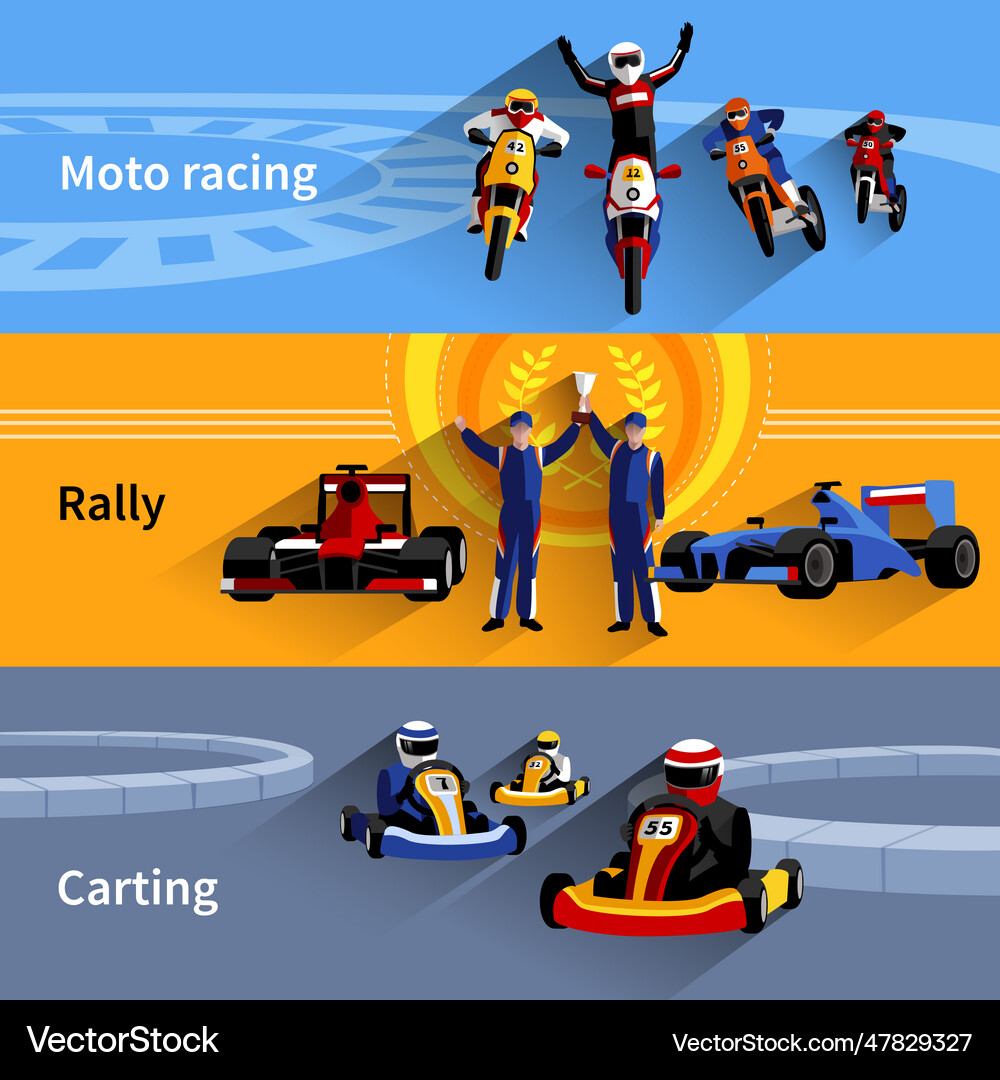 Racer banners set racer banners set Royalty Free Vector