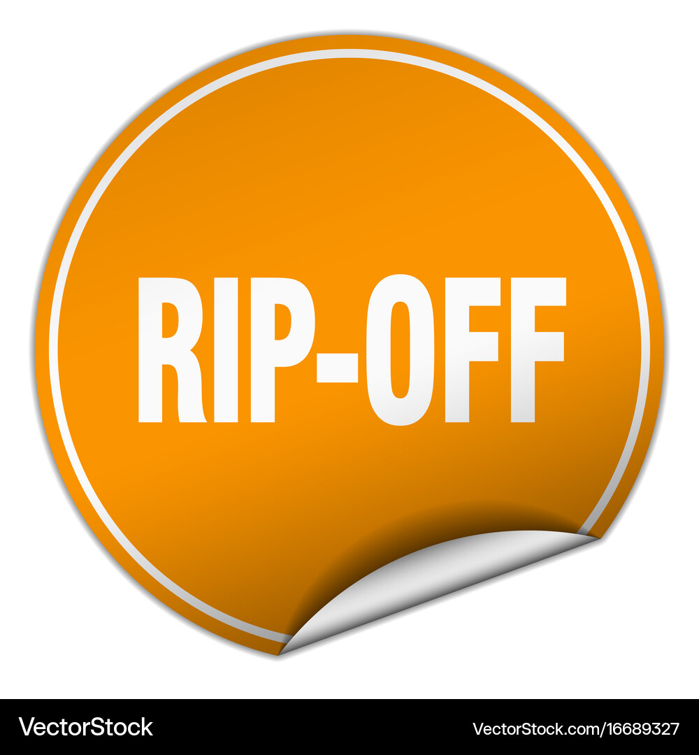 Rip-off round orange sticker isolated on white Vector Image