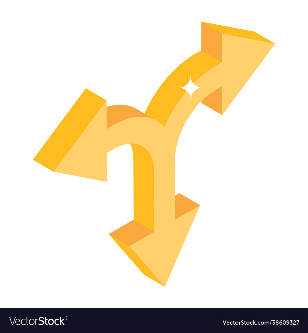 Road intersect arrows Royalty Free Vector Image