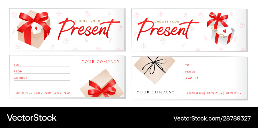 Set luxury gift vouchers templates with choose Vector Image