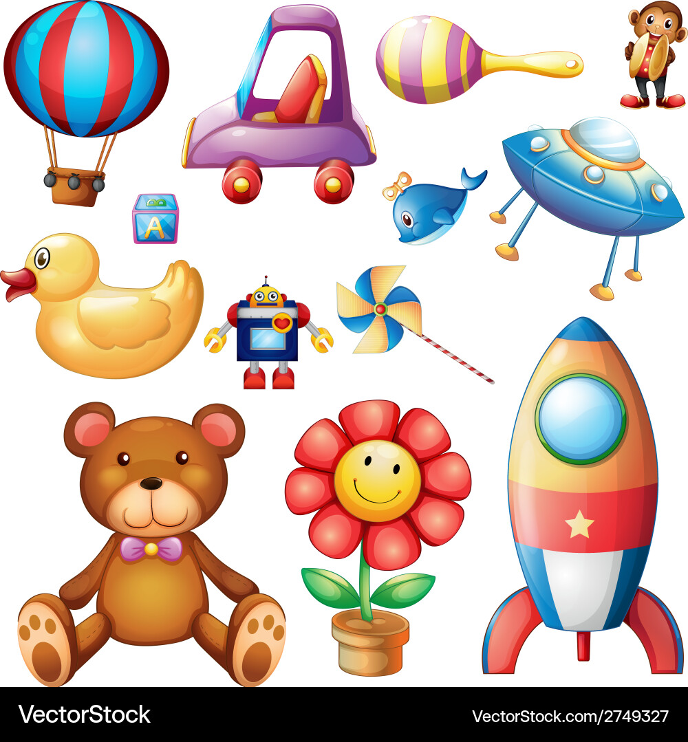 Set of different toys Royalty Free Vector Image