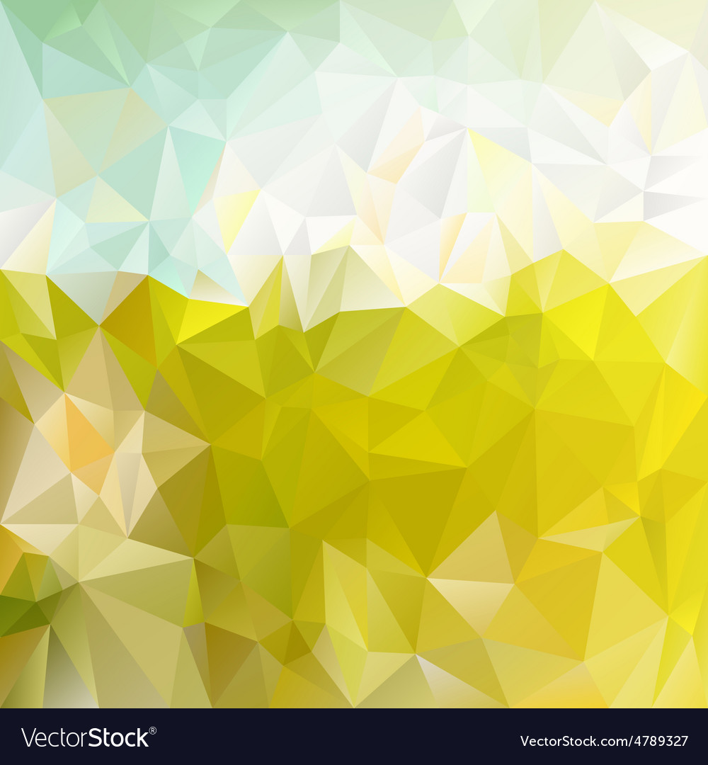Sunny green meadow polygonal triangular pattern Vector Image