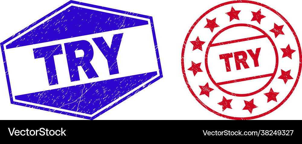 Try grunge badges in circle and hexagon forms Vector Image