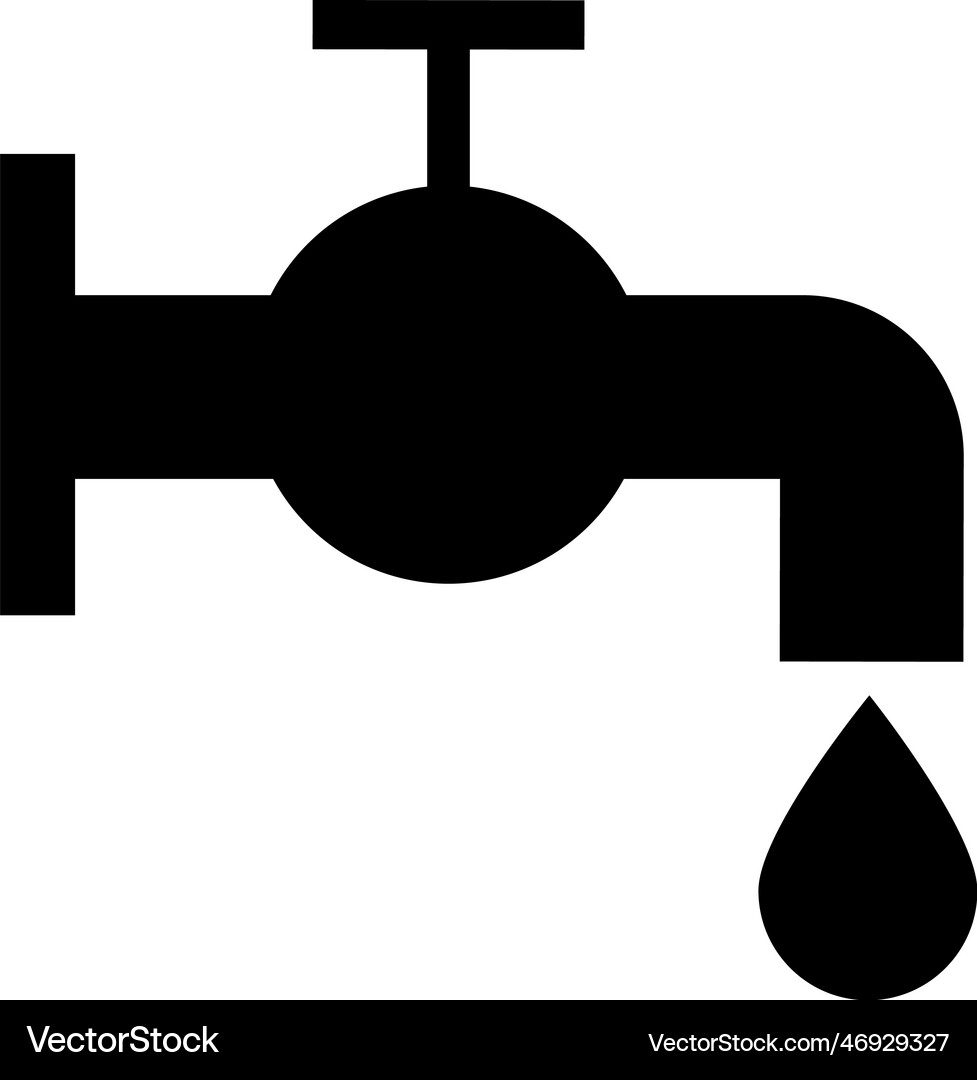 Water tap icon dripping with drop Royalty Free Vector Image