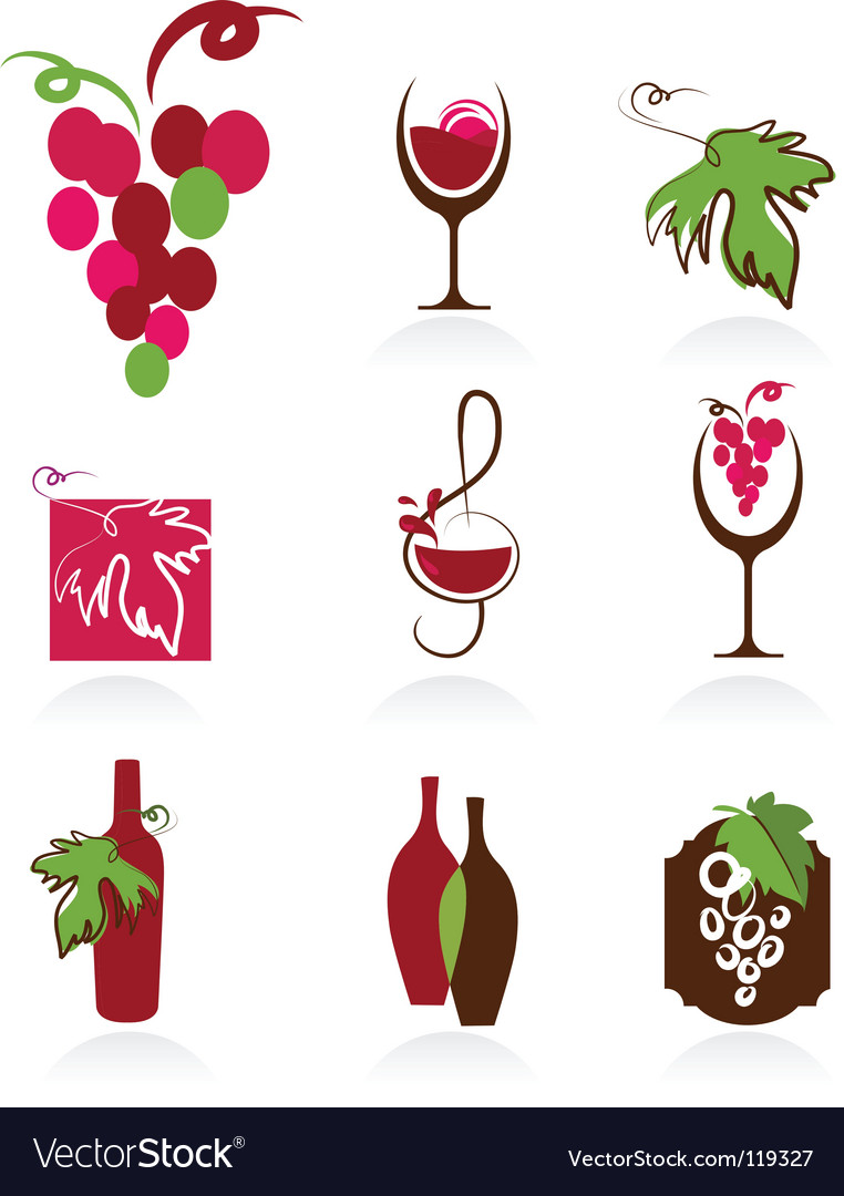 Wine design elements Royalty Free Vector Image