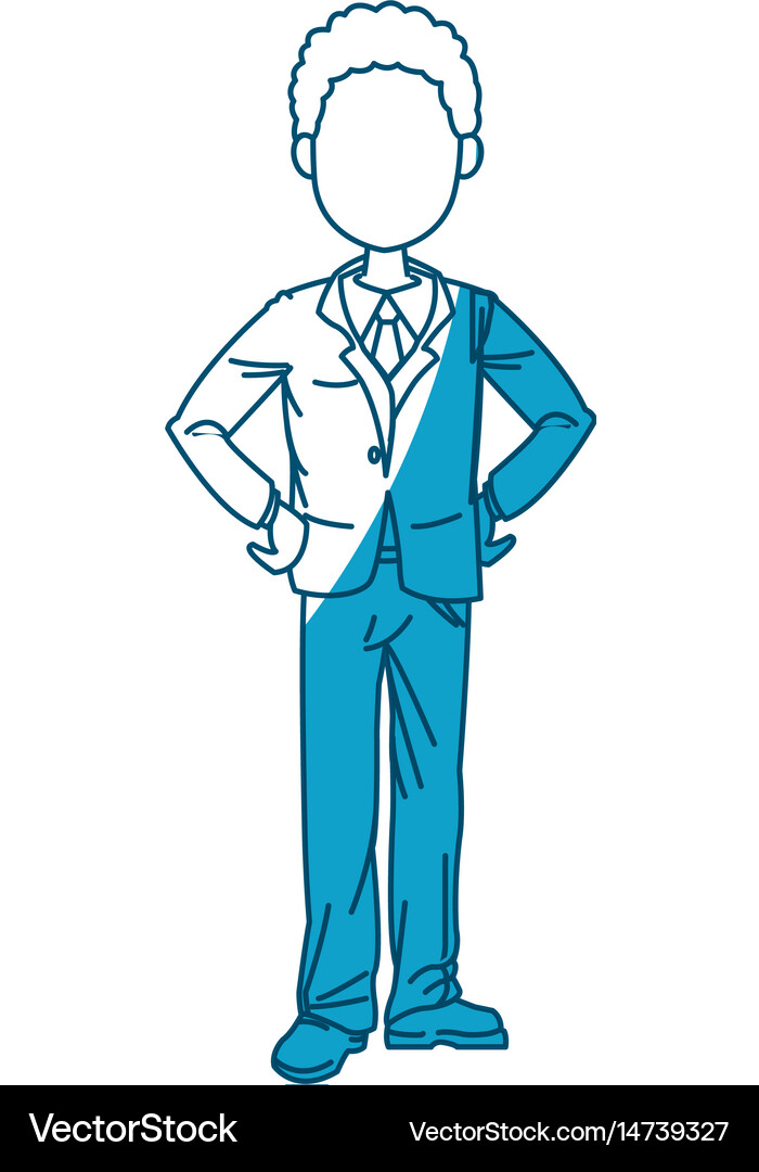 Young business man standing with his hands Vector Image