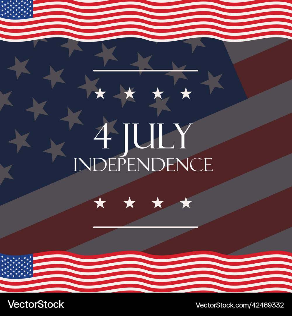 4 july independence banner Royalty Free Vector Image