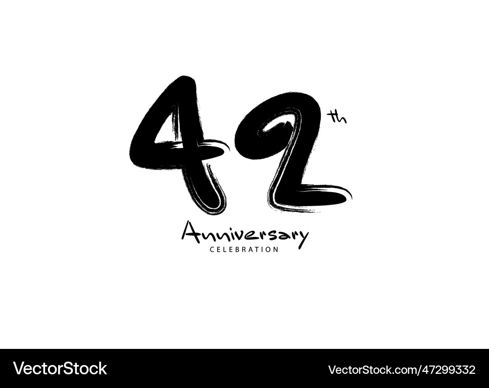 42 years anniversary celebration logo black Vector Image