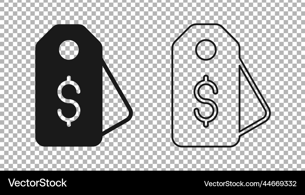 Black price tag with dollar icon isolated Vector Image