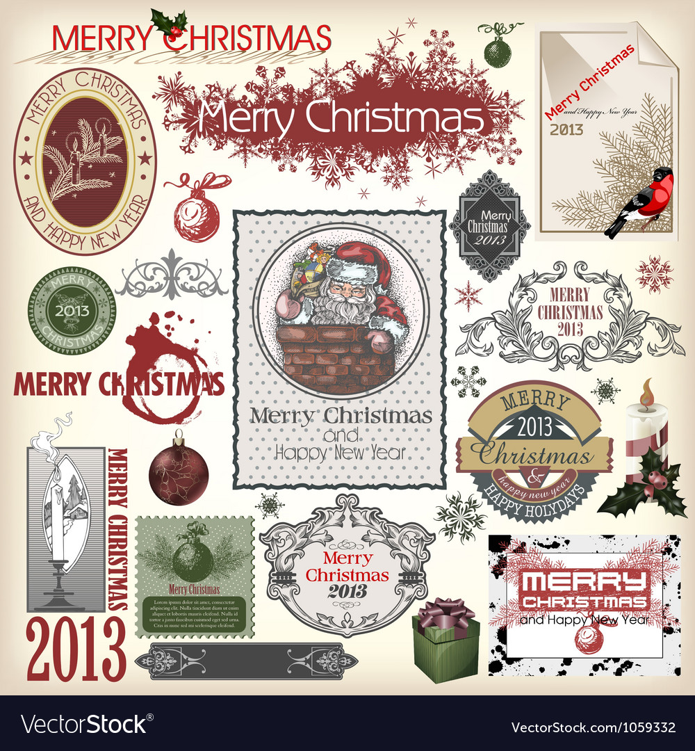 Christmas set Royalty Free Vector Image - VectorStock