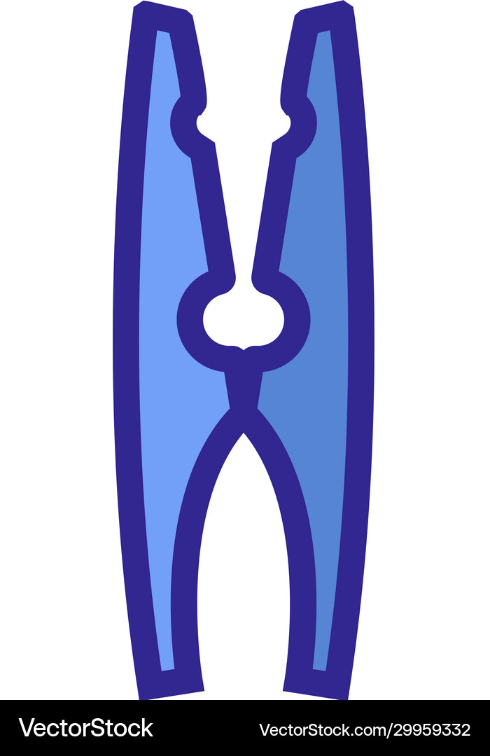 Clothes pin icon isolated contour symbol Vector Image