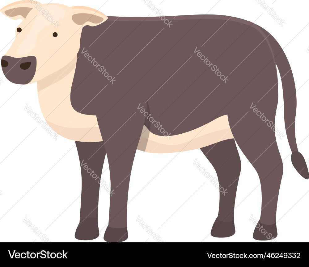 Farm cow icon cartoon breed cattle Royalty Free Vector Image