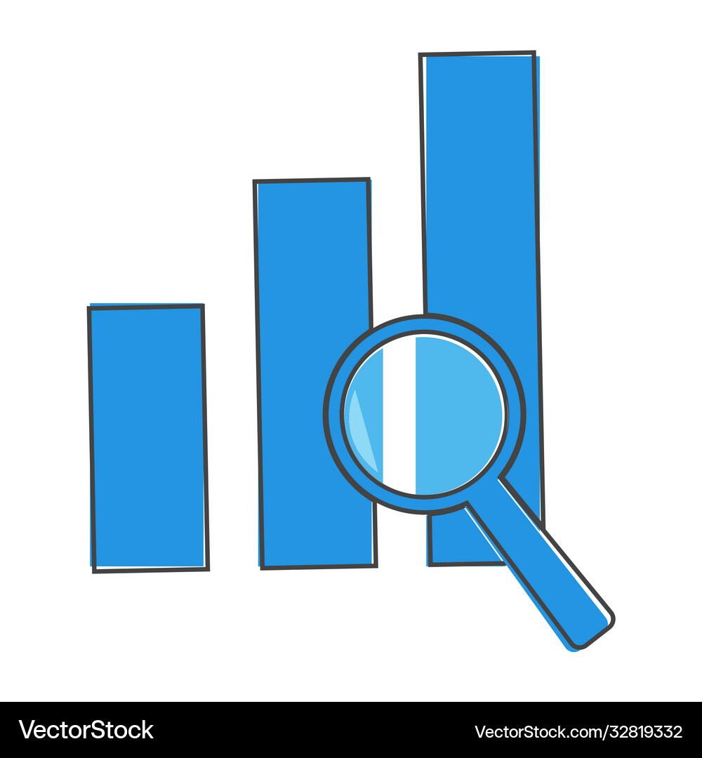 Financial graph and magnifier business Royalty Free Vector