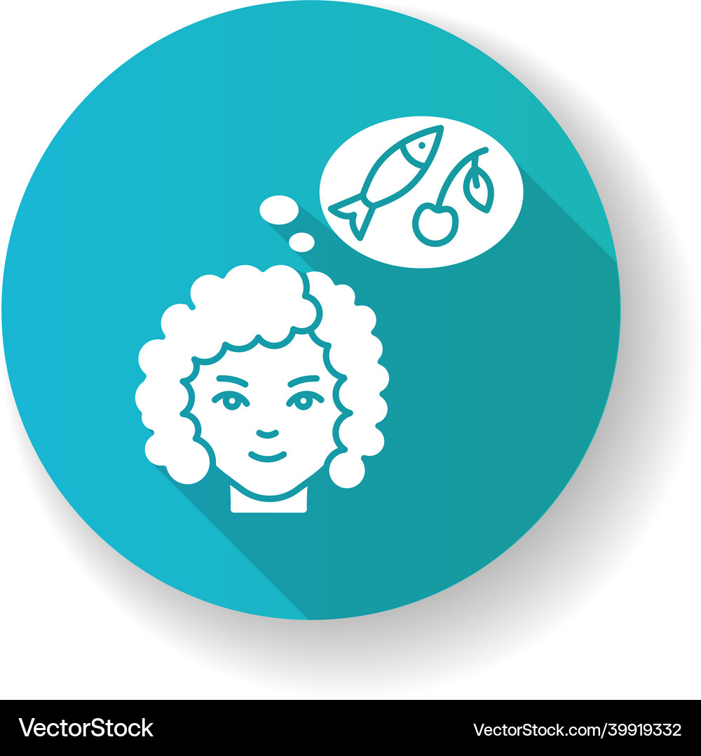 Food craving blue flat design long shadow glyph Vector Image