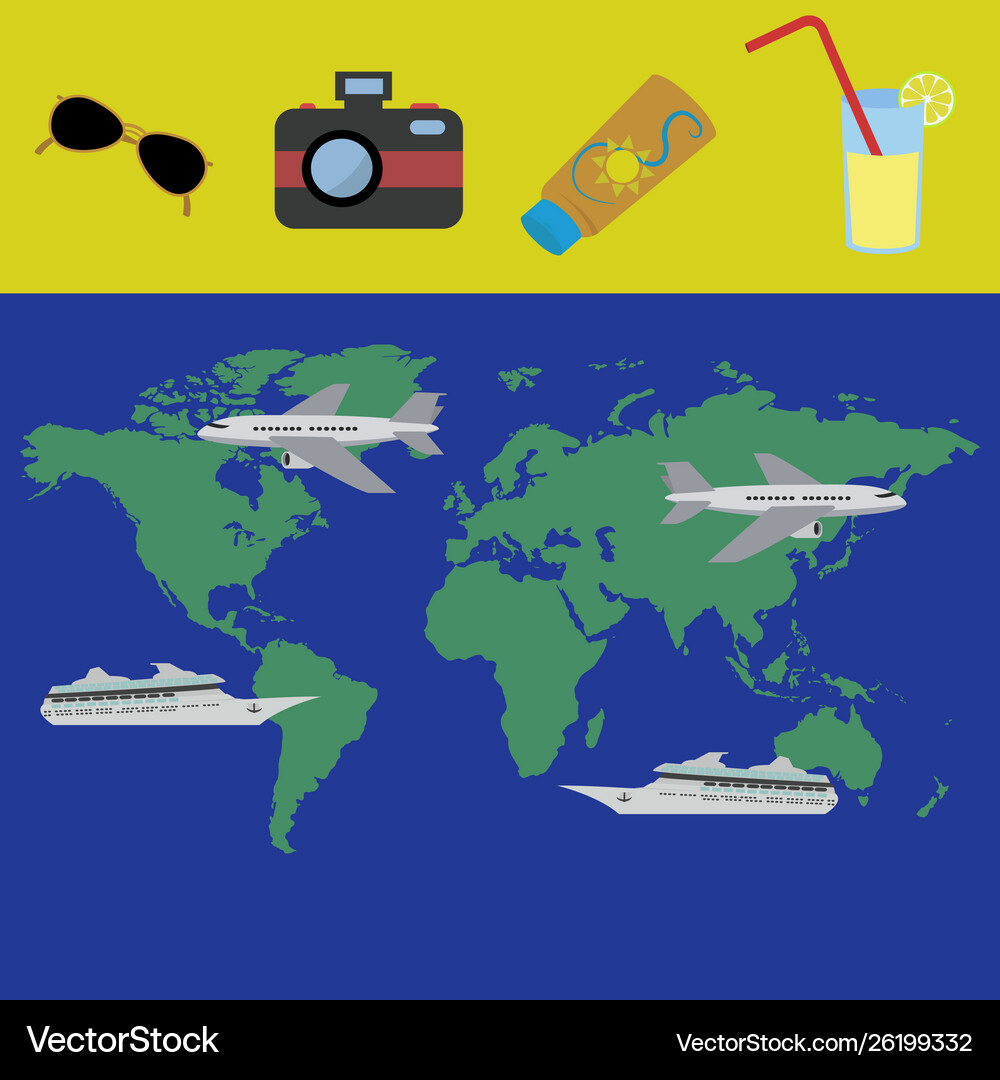 Holiday planning for a trip concept Royalty Free Vector