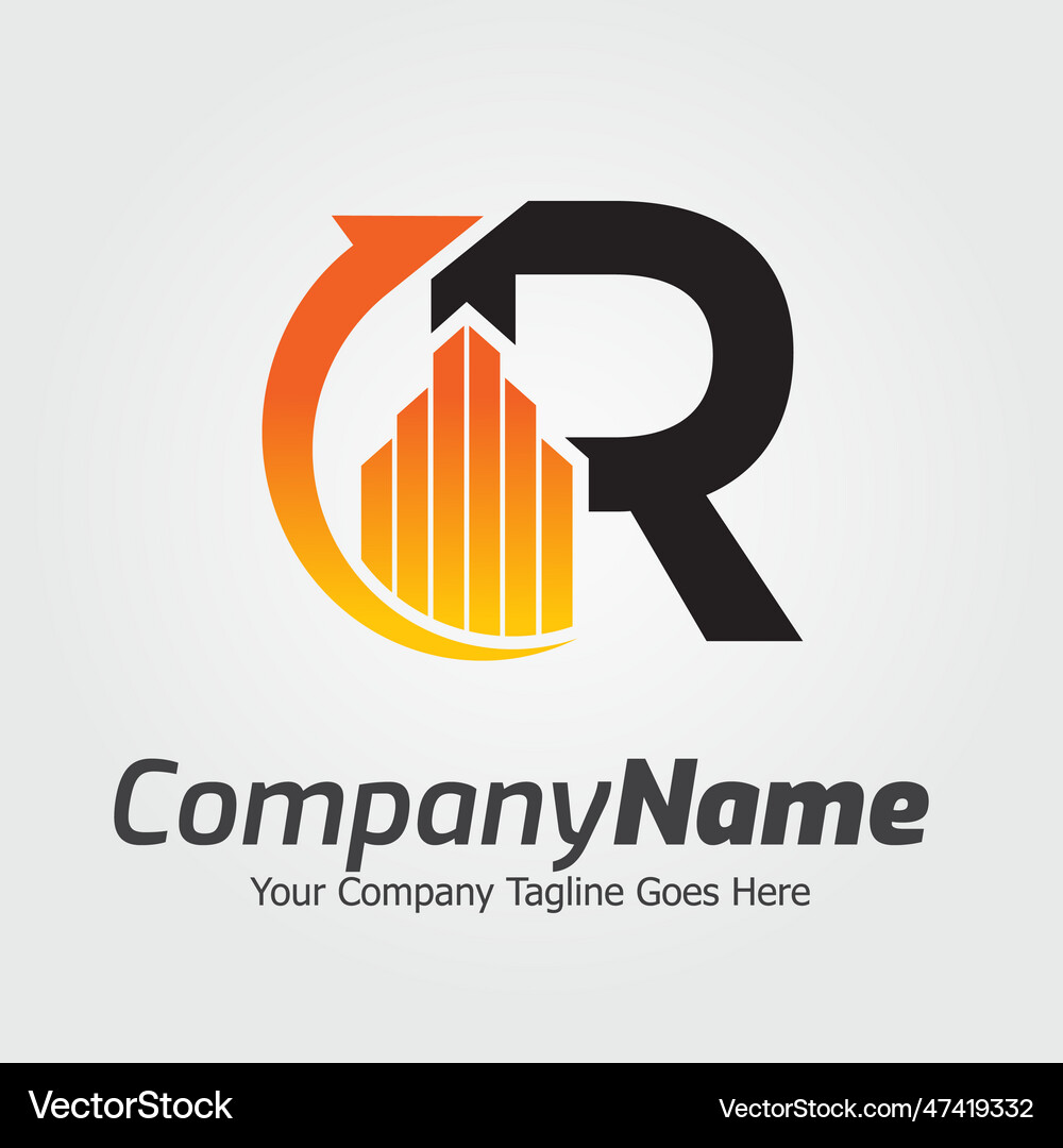 Letter r logo template colorful r Royalty Free Vector Image