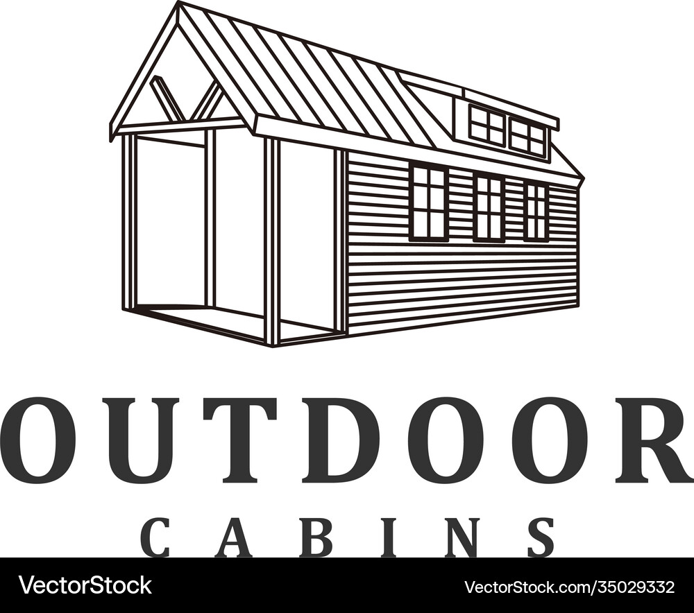 Outdoor cabin logo design - house Royalty Free Vector Image