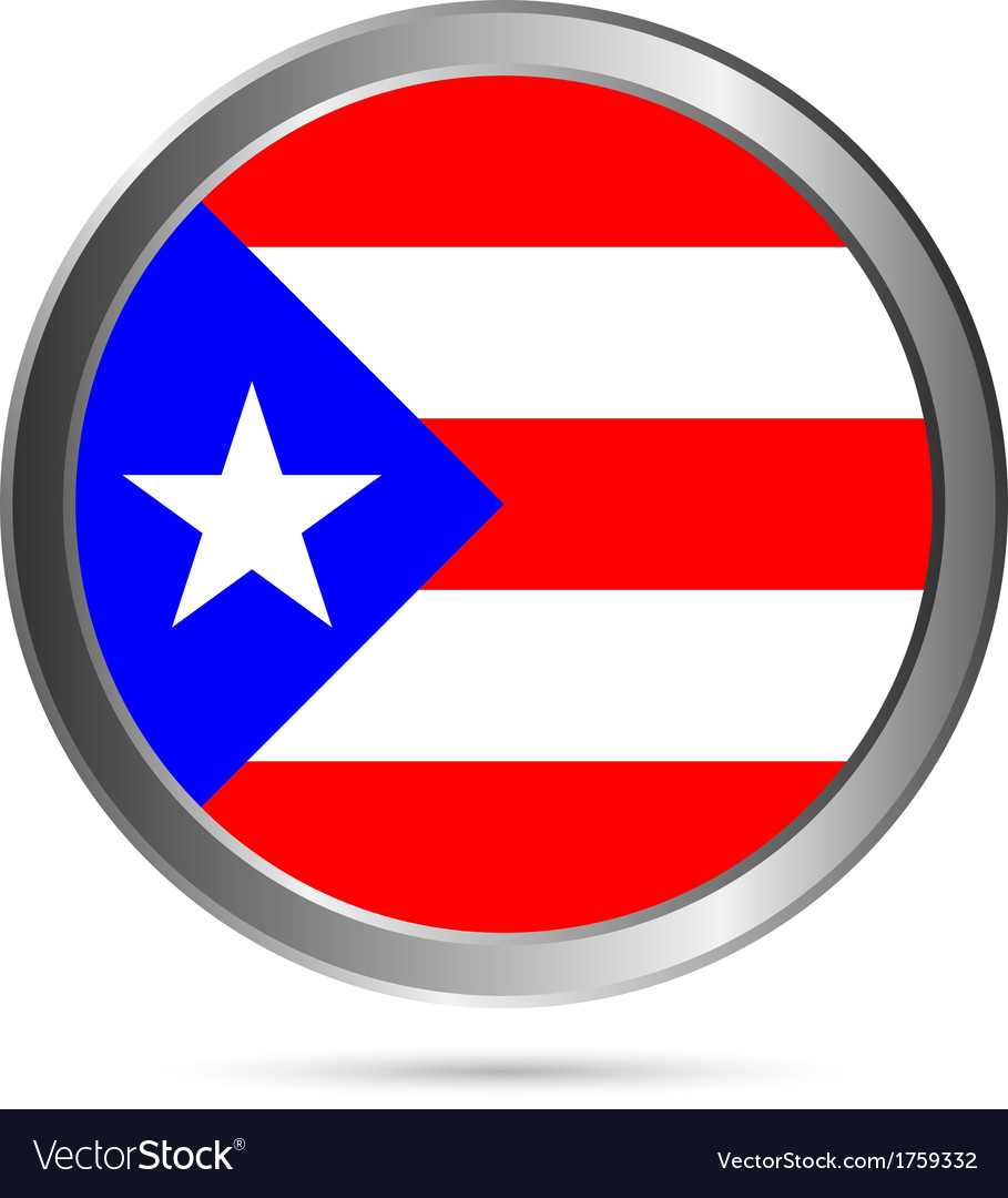 Puerto rico flag button Royalty Free Vector Image