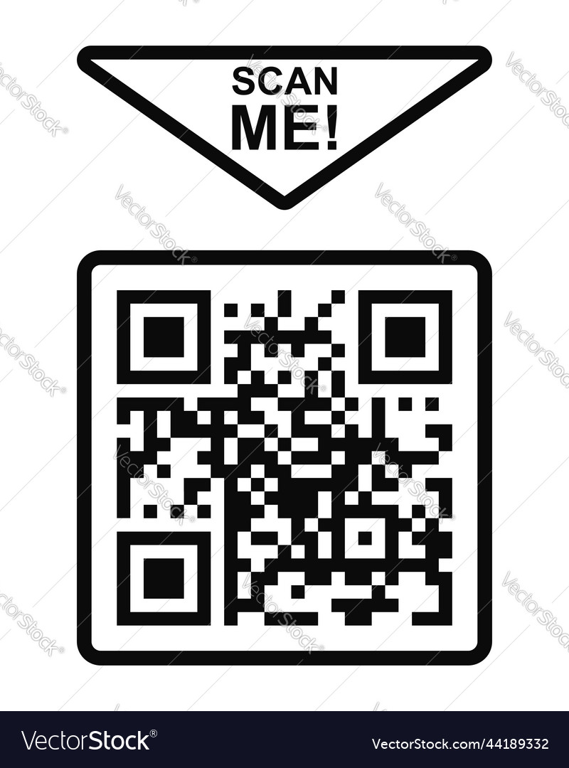 Scan Me Icon Qr Code In Square Frame Template Vector Image