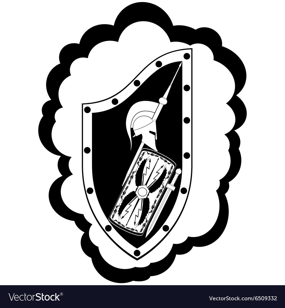 Shield gladiator-1 Royalty Free Vector Image - VectorStock