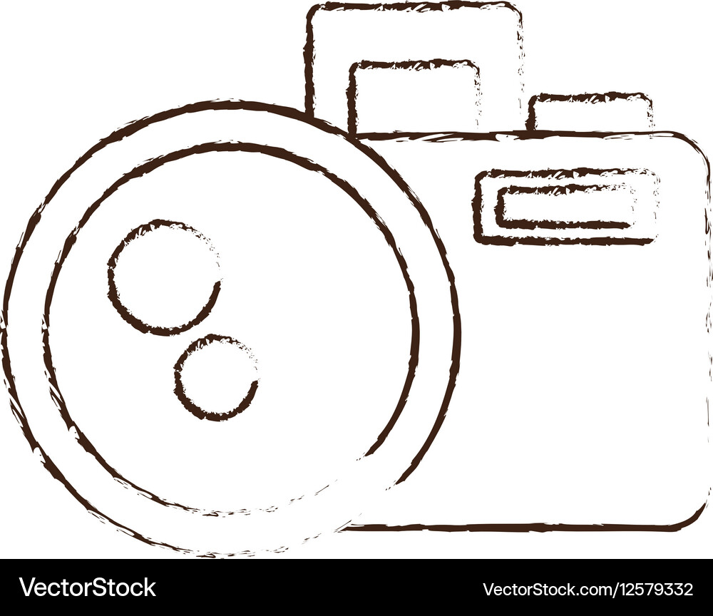 Sketch draw photo camera picture image icon Vector Image