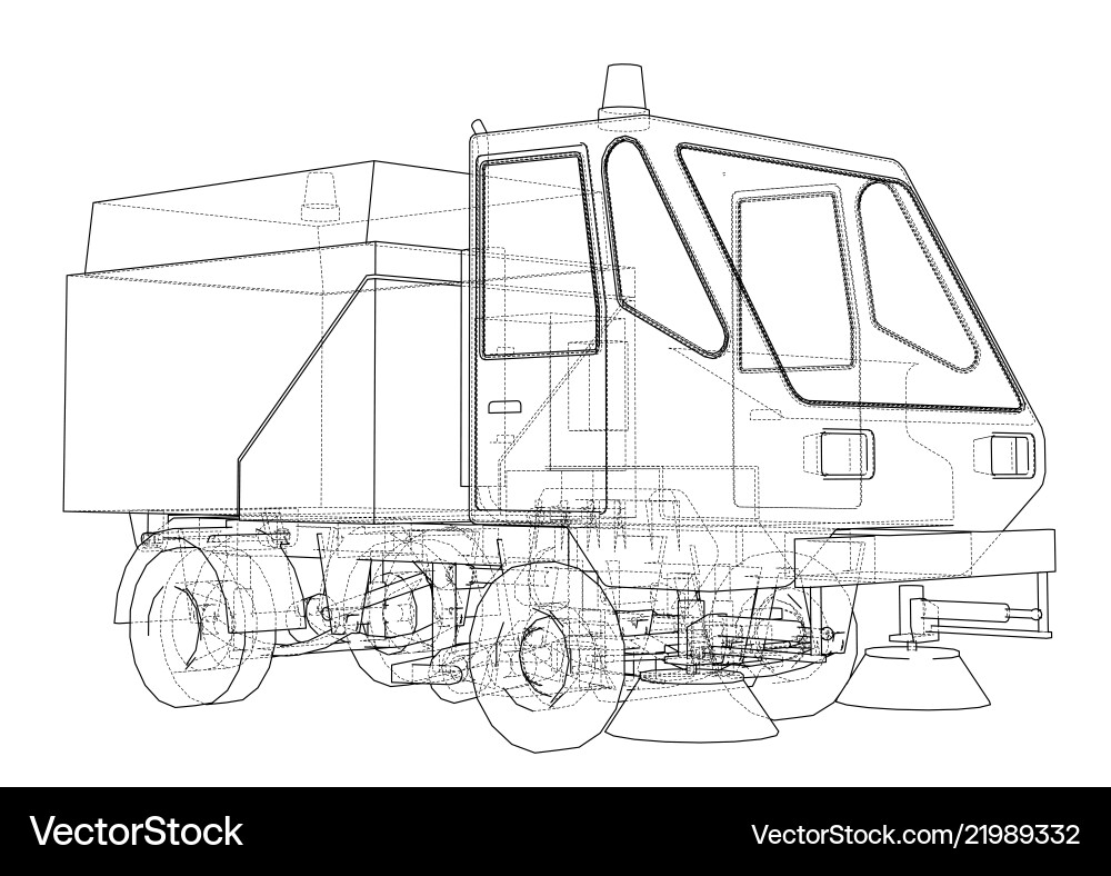 Small street clean truck concept Royalty Free Vector Image