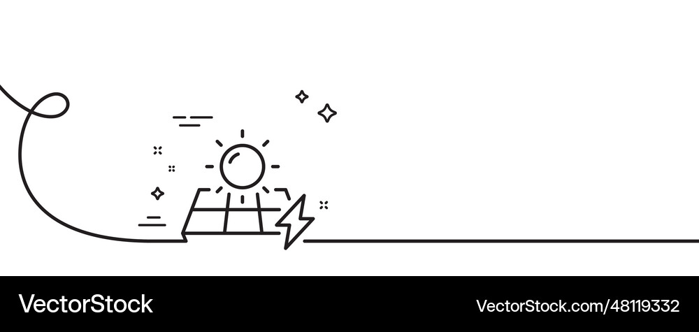 Solar panels line icon electricity sun energy Vector Image