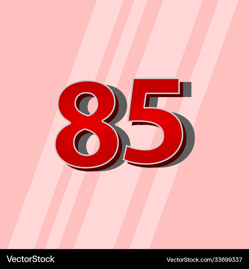 85 years anniversary red elegant number template Vector Image