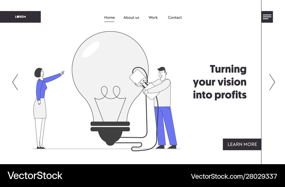 Brainstorm research website landing page business Vector Image