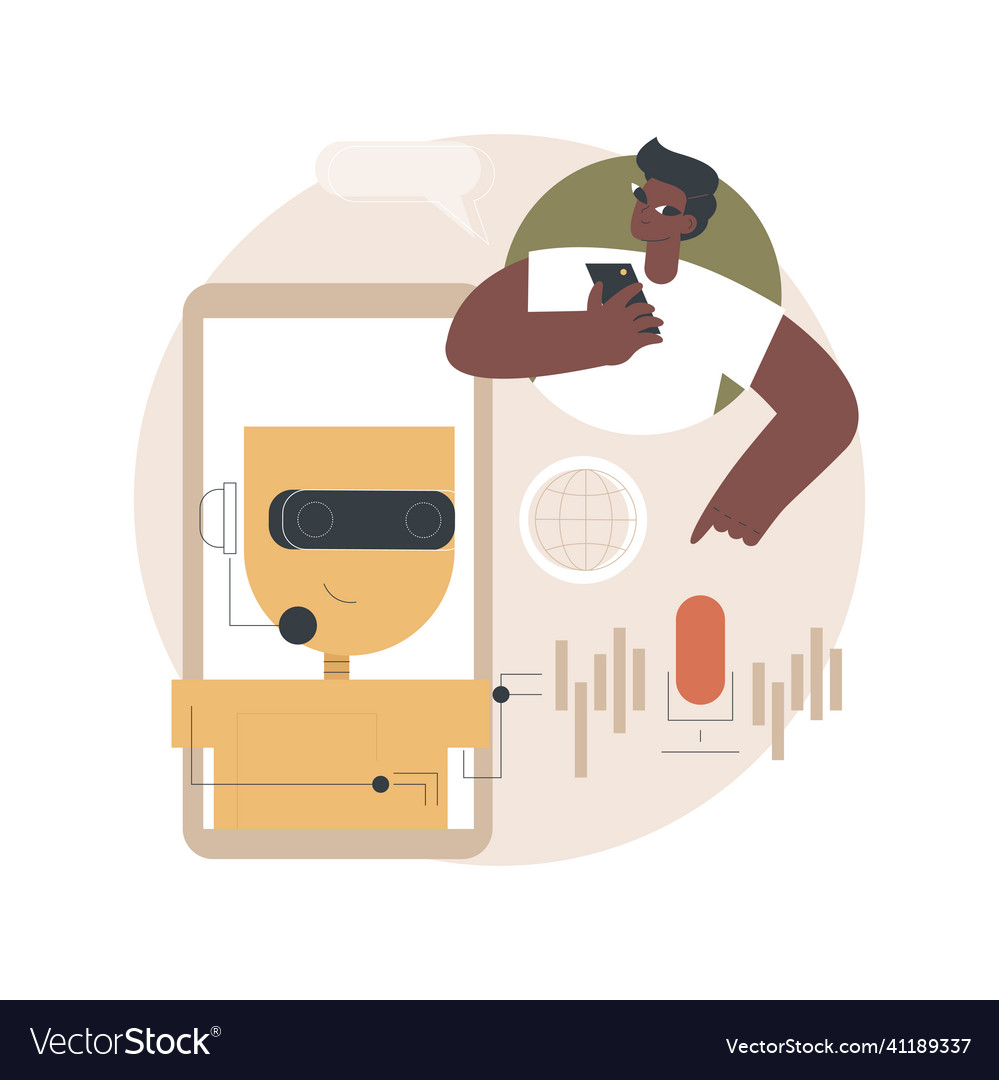 Chatbot voice controlled virtual assistant Vector Image Chatbot voice controlled virtual assistant Vector Image