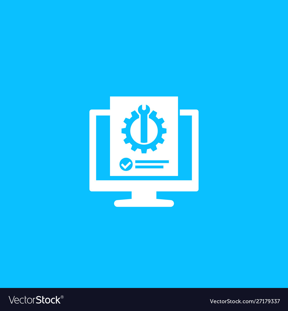 Computer diagnostics icon Royalty Free Vector Image