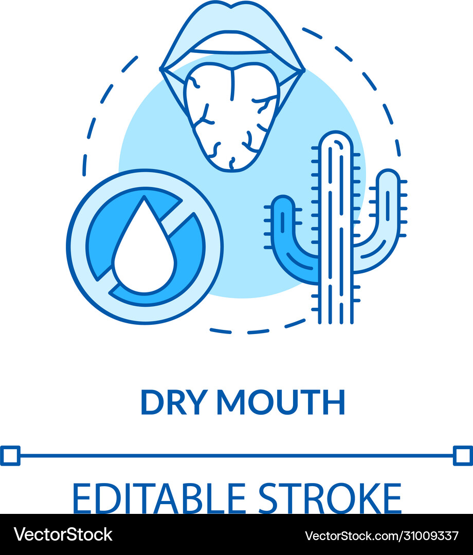 Dry mouth turquoise concept icon dehydration sign Vector Image