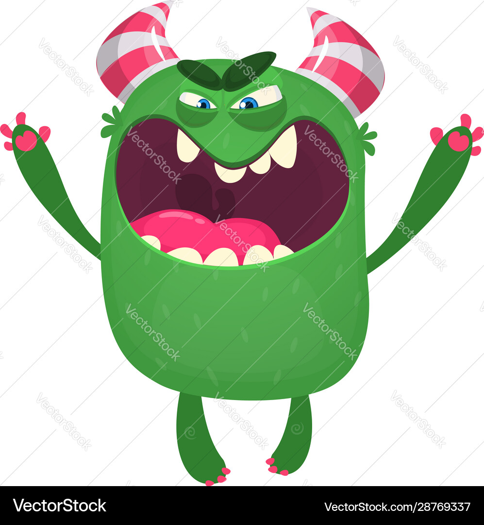 Funny cartoon monster halloween Royalty Free Vector Image