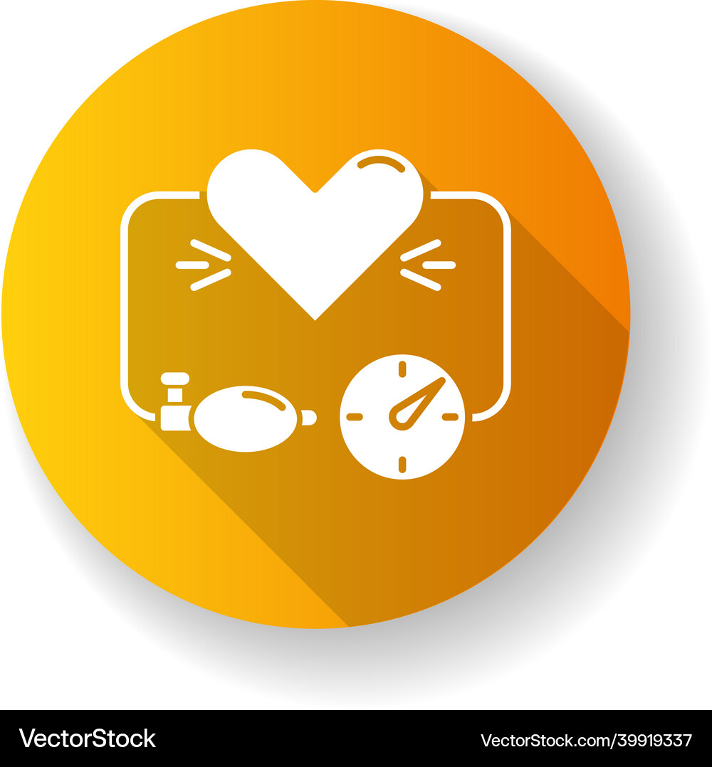 High blood pressure orange flat design long Vector Image