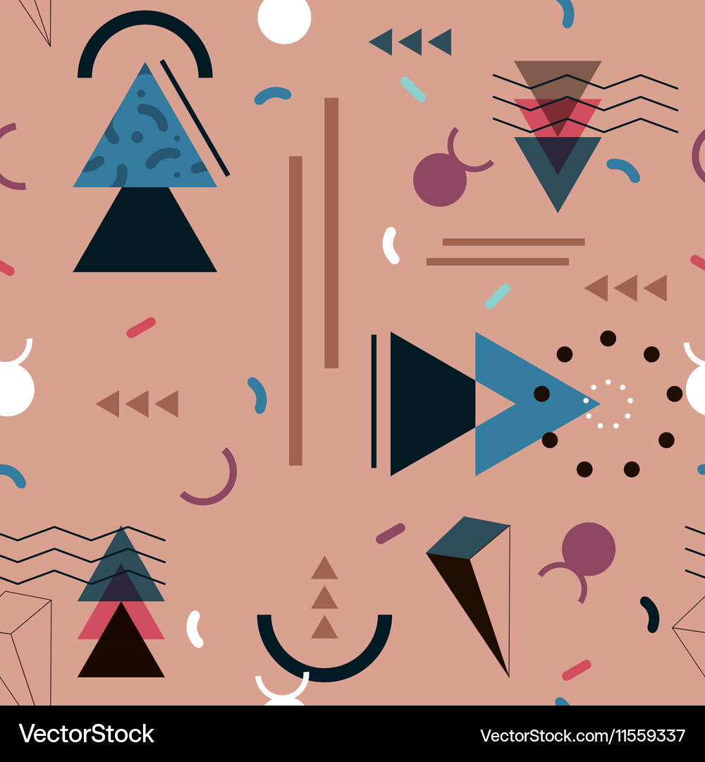 Memphis pattern of geometric shapes for tissue Vector Image