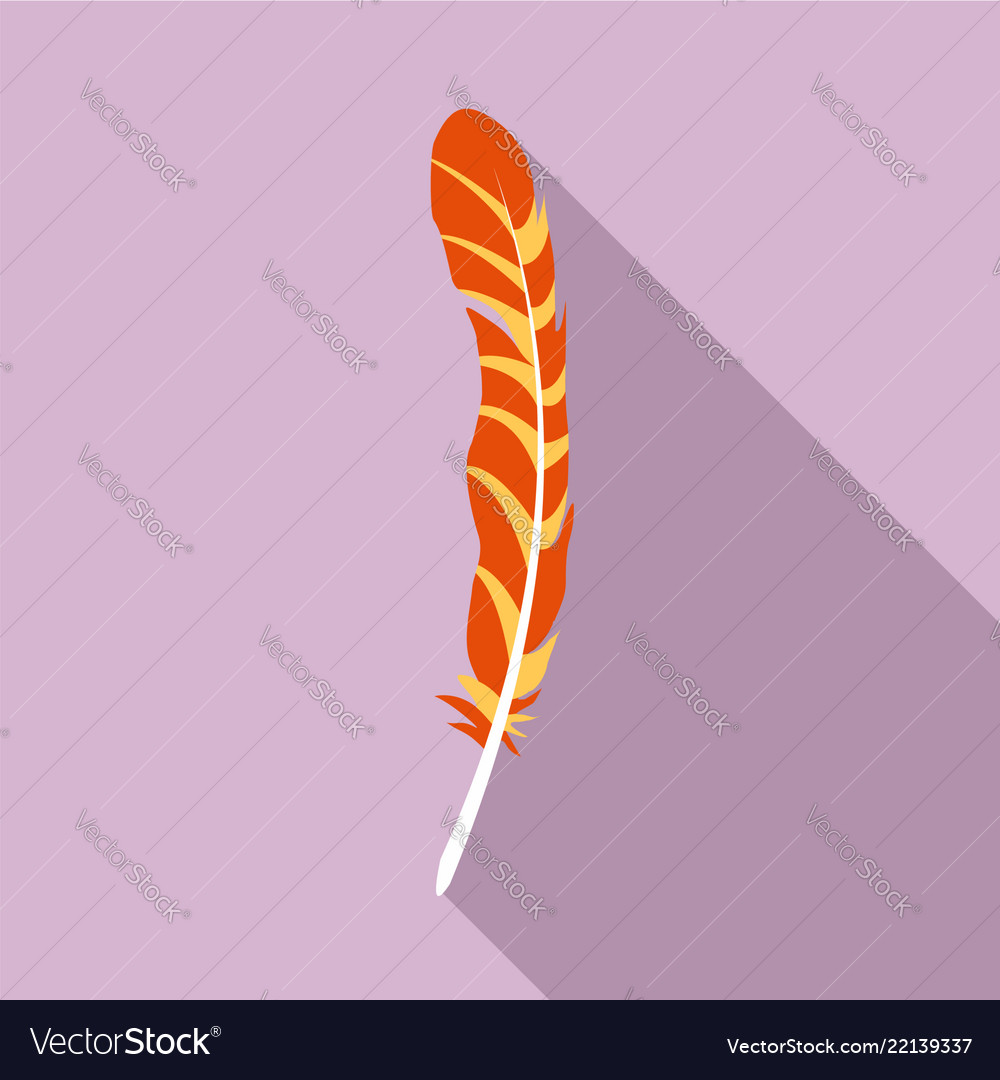 Native feather icon flat style Royalty Free Vector Image