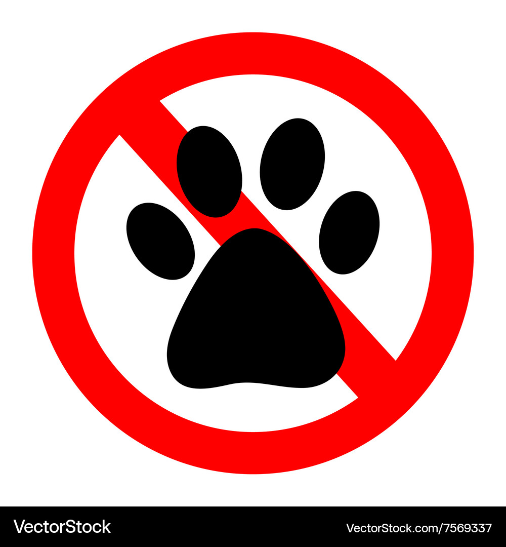 No dog paw sign icon Royalty Free Vector Image
