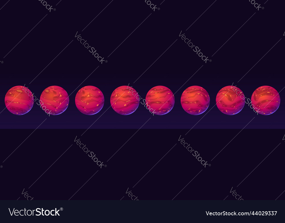 Red planet turnaround animation mars globe moving Vector Image