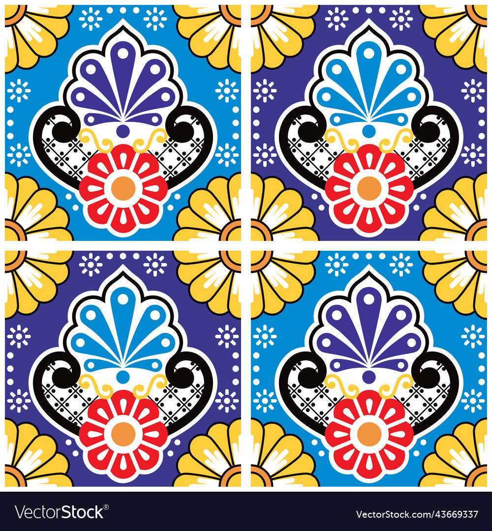 Tile seamless pattern inspired by folk art Vector Image