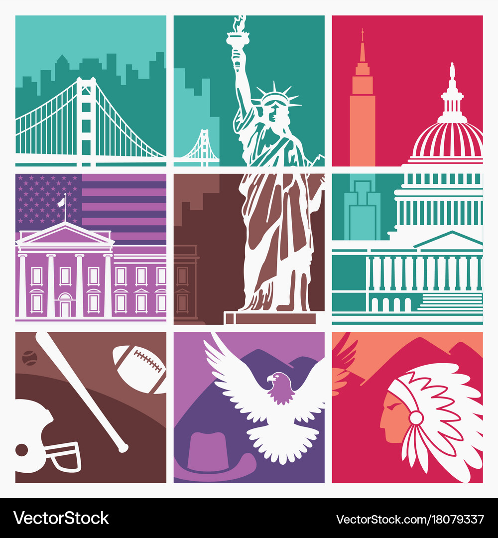 Traditional symbols usa Royalty Free Vector Image
