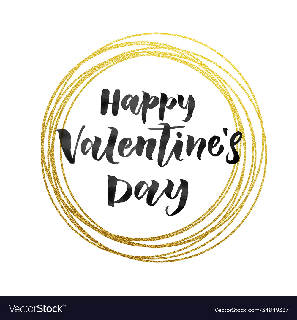Valentine day gold love heart glitter greeting Vector Image
