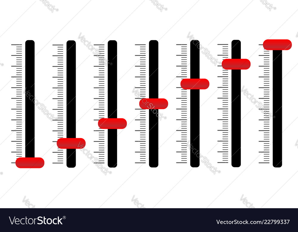 Vertical sliders with red knobs Royalty Free Vector Image