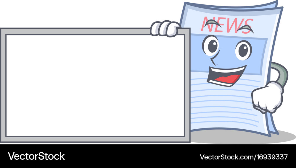 With board newspaper character cartoon style Vector Image