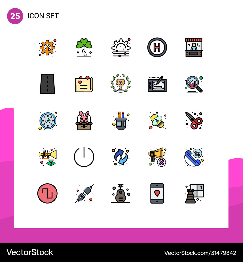25 creative icons modern signs and symbols e Vector Image