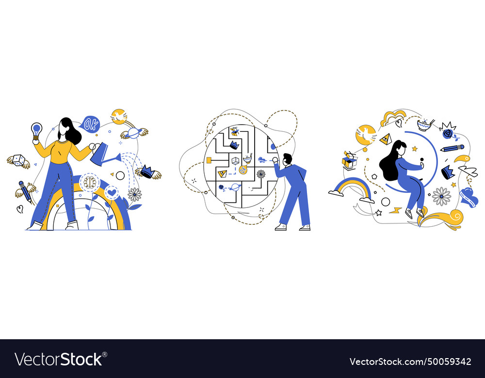 Advanced idea progress is summit reached Vector Image